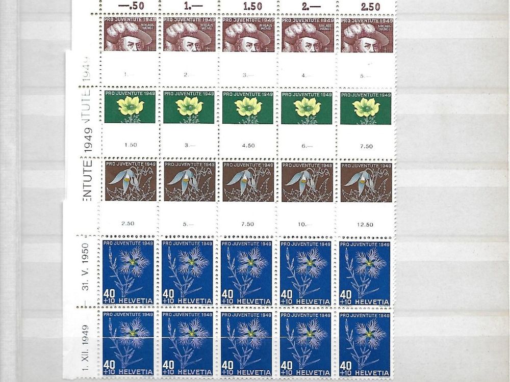 PJ ** 1949 10x Serie Kat: CHF 80.- (Neu (gemäss Beschreibung)) in Basel für CHF 3 – mit ...