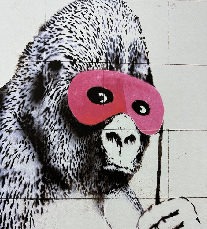 Banksy: Masked Gorilla, Street Art, XL Version 19/150 (Neu (gemäss ...