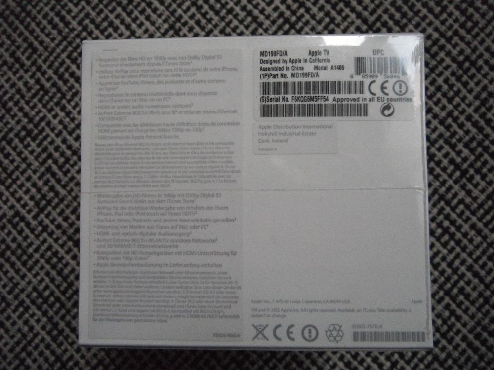 Apple TV HD 3 Gen. A 1469 - Neuf pas ouvert. (Neuf avec emballage d ...