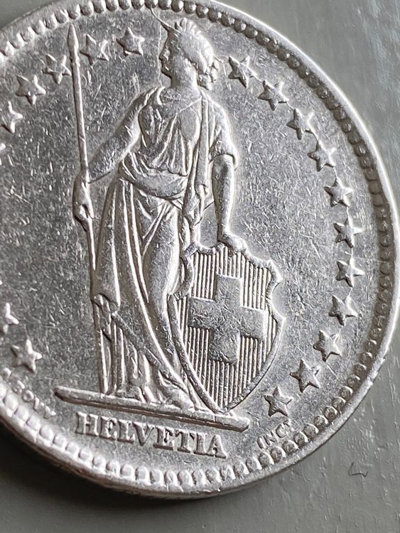 Abart: 2-Franken 1946 „Einhorn“ und Stempelriss | Kaufen auf Ricardo