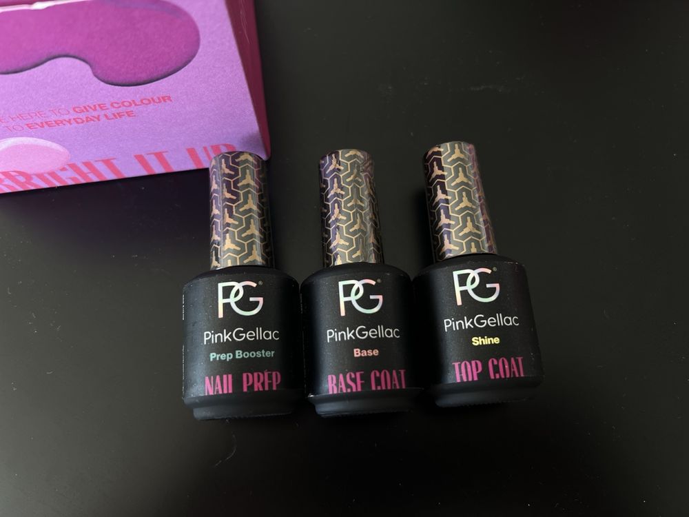 Pink gellac prep, base and top coat gel polishes (Neu (gemäss ...