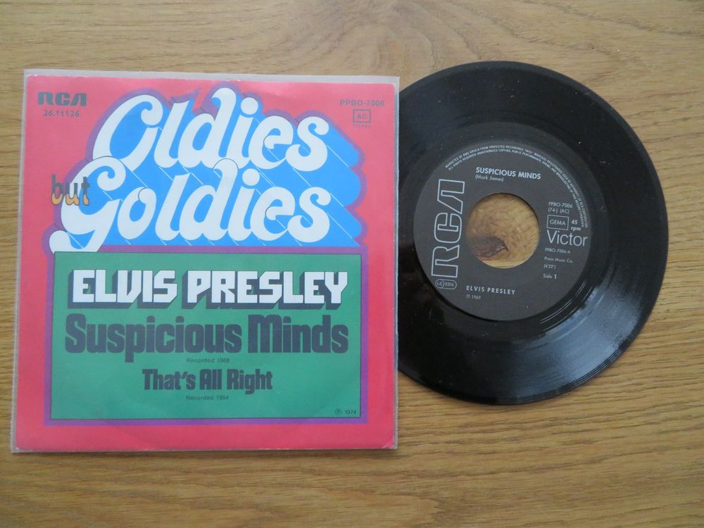 ELVIS PRESLEY SINGEL SUSPICIOUS MINDS THATS ALL RIGHT | Kaufen auf Ricardo