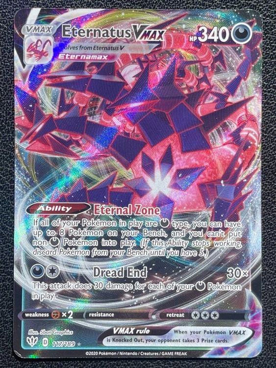 Eternatus VMAX 117/189 Full Art Pokémon Darkness Ablaze (Neu (gemäss ...