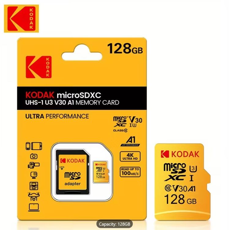 KODAK SD card 128 GB Speicherkarte (NEU) (Neu und originalverpackt) in ...
