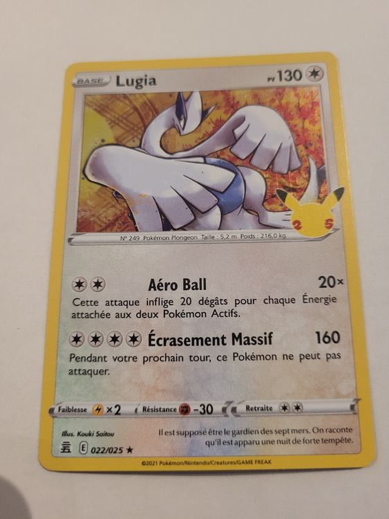 Carte Pokémon Lugia 022/025 Célébrations Excellent état (Neuf (Voir ...