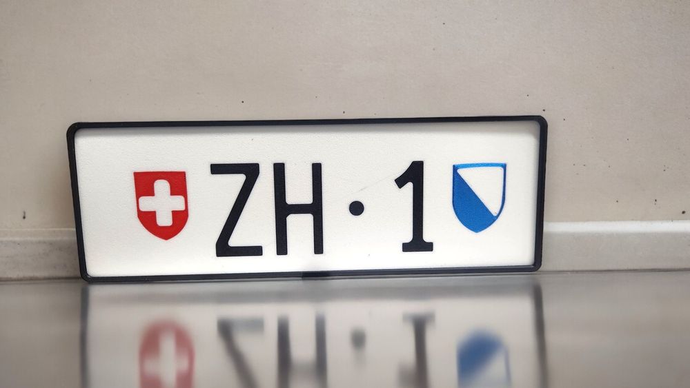 ZH 1 Nummerschild Leuchtreklame Lampe Leuchte Reklame LED (Neu (gemäss ...