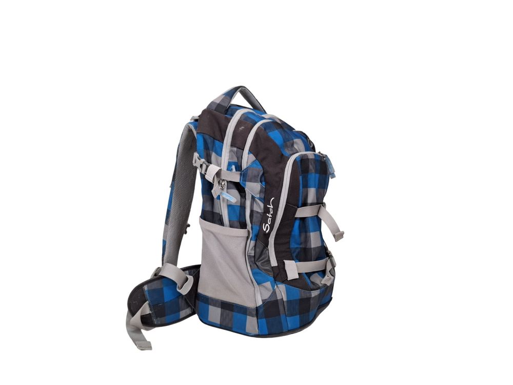 SATCH Pack Schulrucksack, Airtwist, Karo Grau, Blau (Gebraucht) in Wil ...