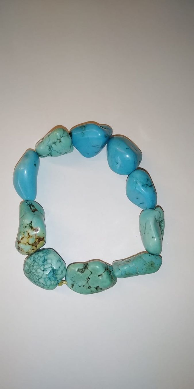 Bracelet turquoise véritable, pierres naturelles d'été. (D'occasion) à ...
