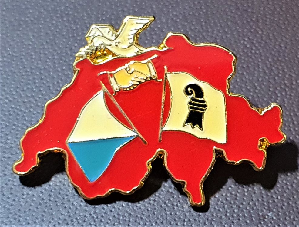 Q029 - Pin Schweiz Zürich Basel Friedenstaube Handshake (Gebraucht) in Reinach BL für CHF 3 ...