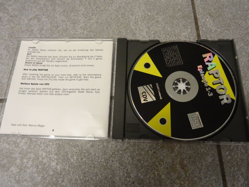 Raptor Episode 1-3 PC MS-DOS RARITÄT? (Gebraucht) in Olten für CHF 20 ...