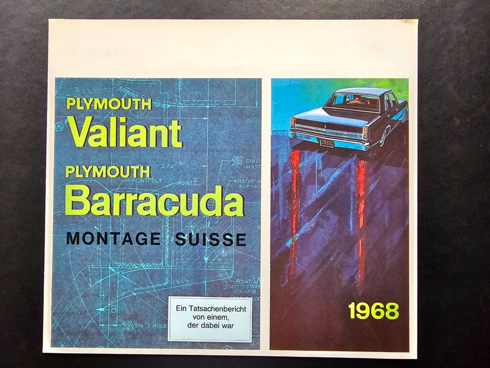 Plymouth Valiant Barracuda (Montage Suisse) 1968 Prospekt (Gebraucht ...