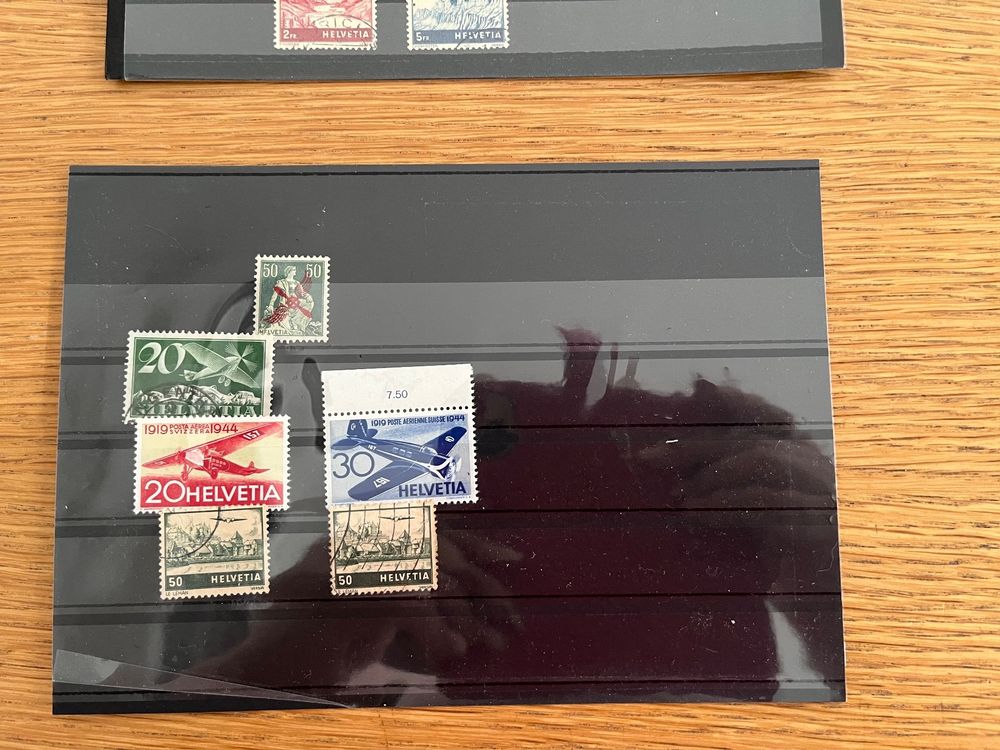 2 Steckkarten mit Schweizer Flugpost Marken ab Nummer 2 (Gebraucht) in Murgenthal für CHF 20 ...