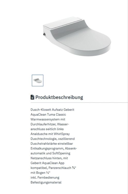 Dusch-Klosett Geberit Aqua-Clean (Neu und originalverpackt) in Bern für ...