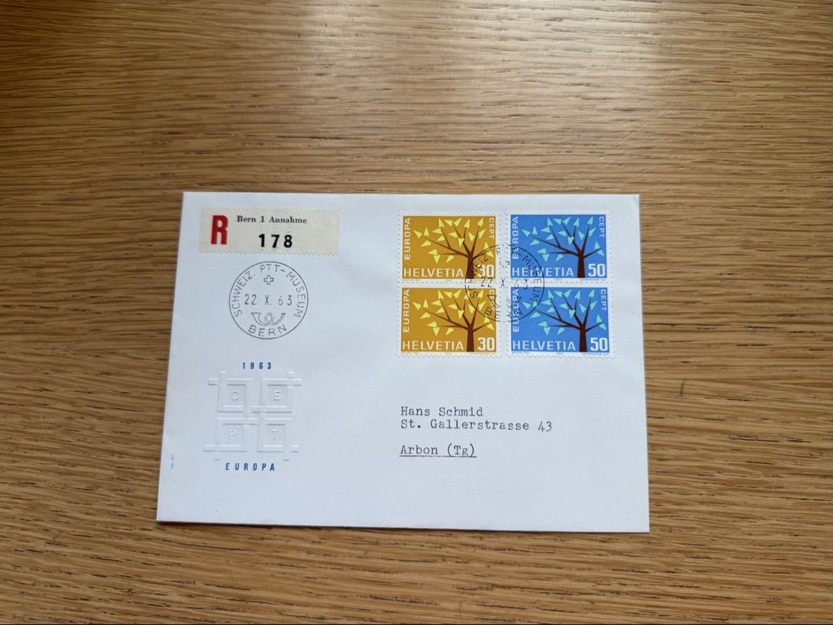 Sonderstempel Europa 1962 kurzer Ast 30/50 Rp (Gebraucht) in Murgenthal ...