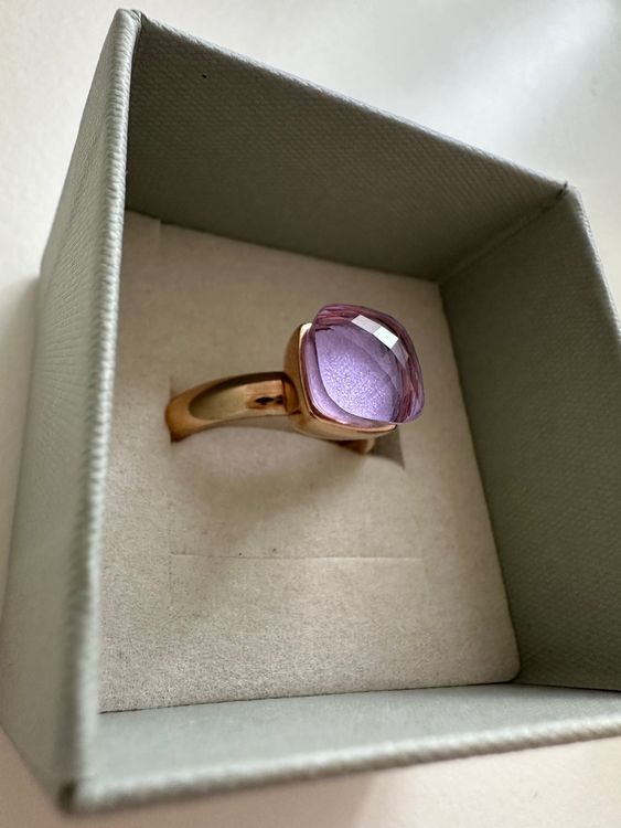 QUDO Ring mit Box, rosé gold, Gr. 52, flieder / lila | Kaufen auf Ricardo