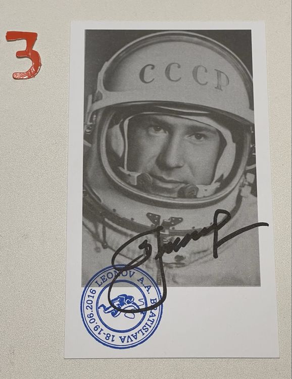 Autograph - first cosmonaut in outer space Alexei Leonov (Neu (gemäss ...