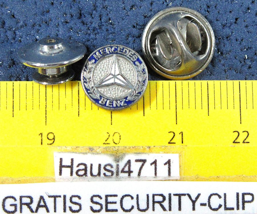 MERCEDES BENZ AUTO LOGO PIN KLEIN-FEIN 10mm GEPRÄGT TOP-QUAL (Gebraucht ...