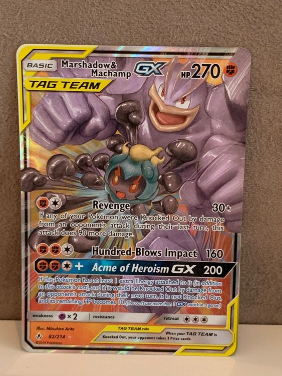 Marshadow & Machamp GX ENG Unbroken Bonds Pokemon 82/214 | Kaufen auf Ricardo
