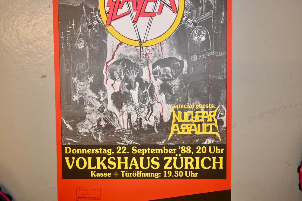 Orginal Plakat 1988 SLAYER Nuclear Assault VH Zürich (Gebraucht) in ...