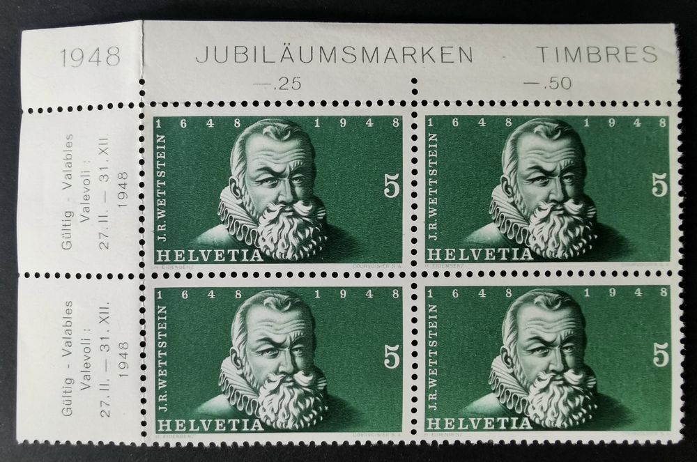 TR79 Bloc 4 Timbre Suisse 1948 Non Oblitere (Gebraucht) in Cousset für CHF 0.85 – mit Lieferung ...