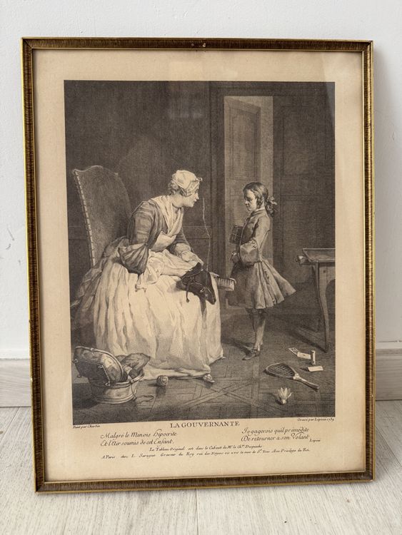Gravure Ancienne La Gouvernante, par Lépicié 1739 | Kaufen auf Ricardo