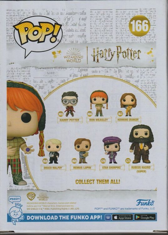FUNKO POP! HARRY POTTER 166 RON WEASLEY new (Nuovo e nell'imballaggio ...