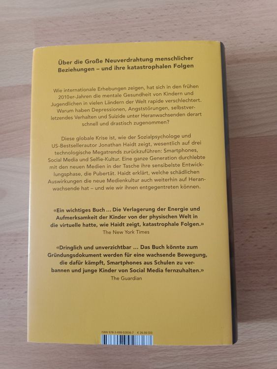 Jonathan Haidt Generation Angst The Anxious Generation 2024 (Neu ...