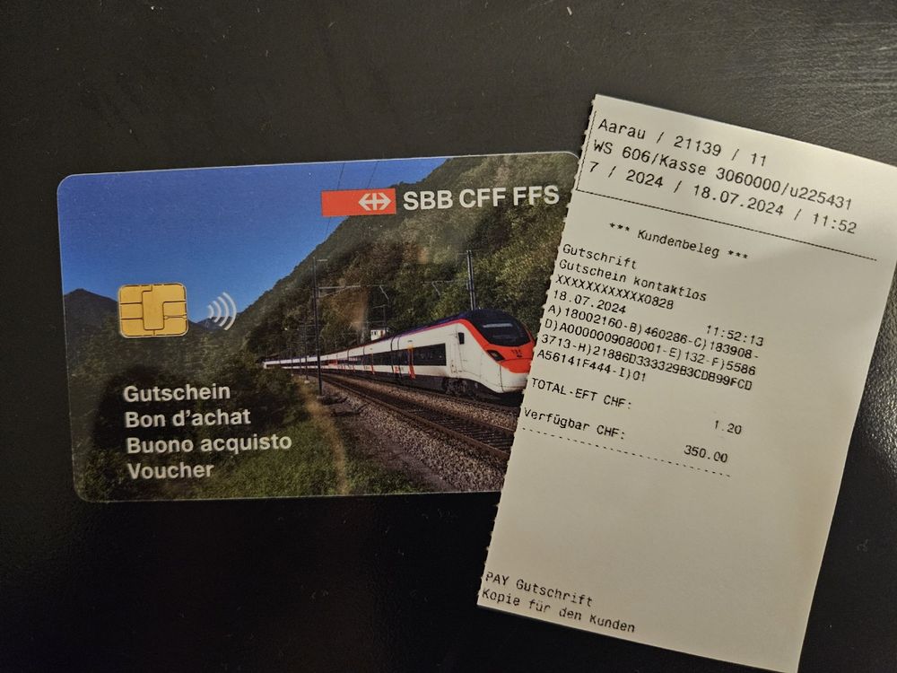 SBB Geschenk - Karte Wert 350.- | Kaufen auf Ricardo