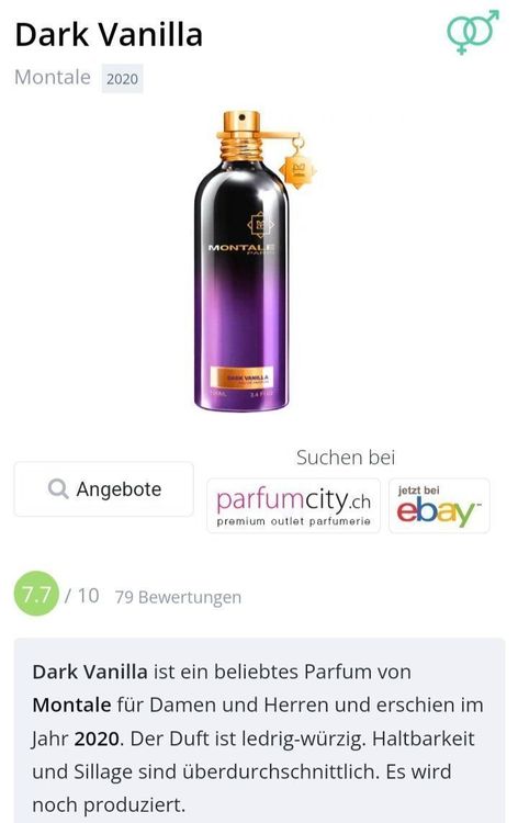 5 ml MONTALE DARK VANILLA EDP ABFÜLLUNG | Kaufen auf Ricardo