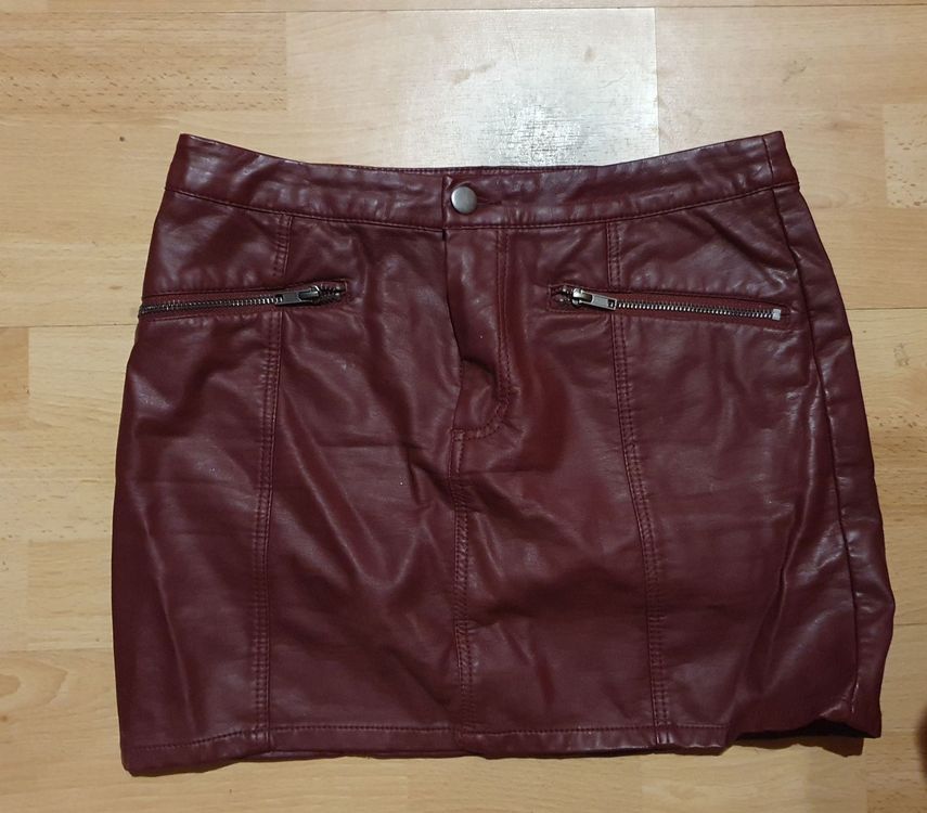Leder mini Rock Farbe Porto Rot Top | Kaufen auf Ricardo