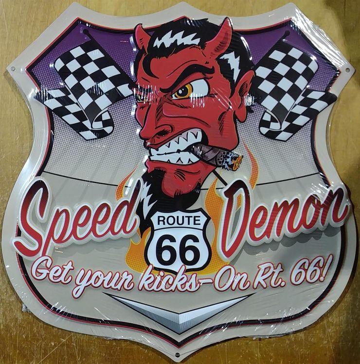 Blechschild-ROUTE 66 SPEED DEMON (Neu und originalverpackt) in ...