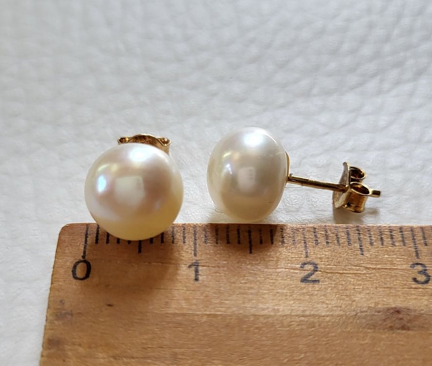 Gold 585 Perlen Ohrstecker | Kaufen auf Ricardo