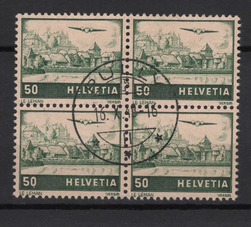 ZNr. 29.PA weisses Dach 4er Block gestempelt (Gebraucht) in Oberdiessbach für CHF 11 – mit ...