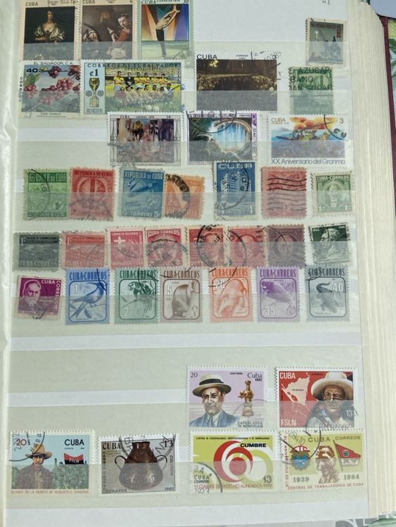 Collection de timbres de Cuba 8 pages - Rare et en bon état! (D ...