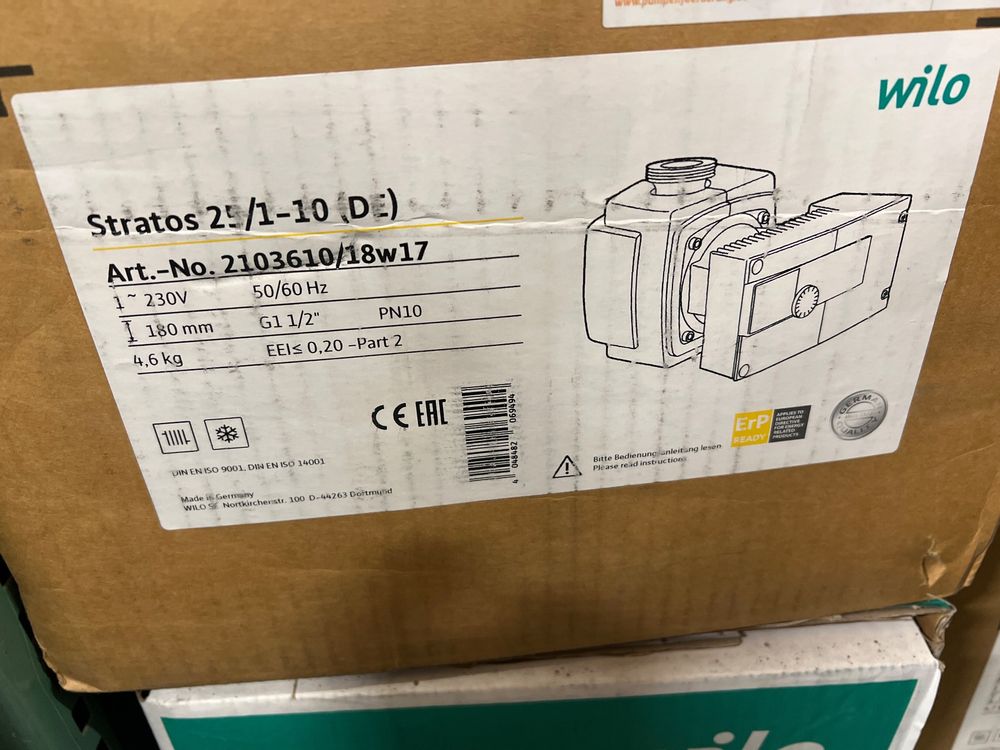 Wilo Stratos 25/1-10 (Neu und originalverpackt) in Einsiedeln für CHF ...