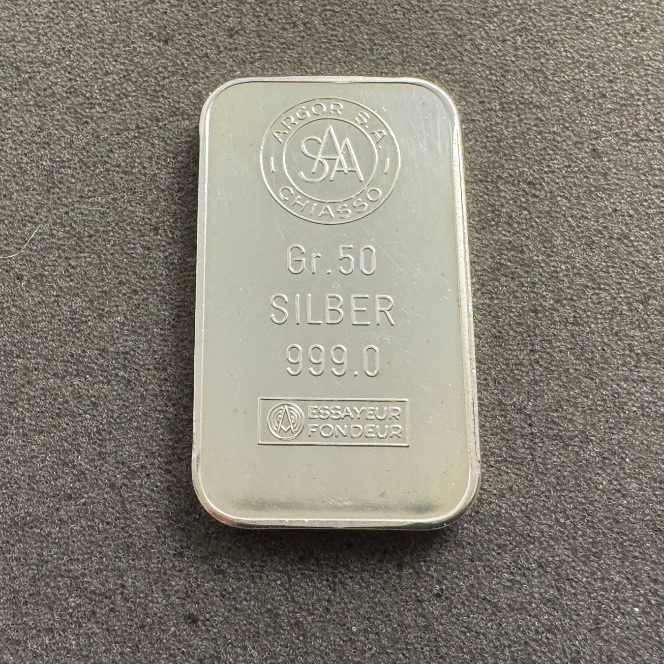 50 gramm Silber Barren Schweiz Argor SA - 2 (Gebraucht) in Reitnau für ...