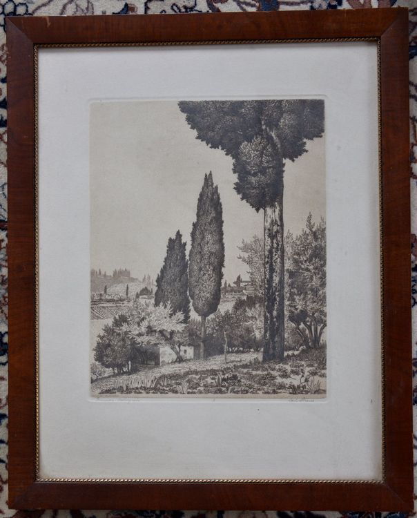 Radierung PRIMAVERA - Belloscuardo - die Villa Enrico Caruso (Gebraucht ...
