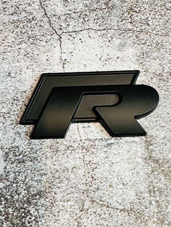 VW R Racing Schriftzug, Emblem, Logo 3D Metall Schwarzmatt (Neu und ...