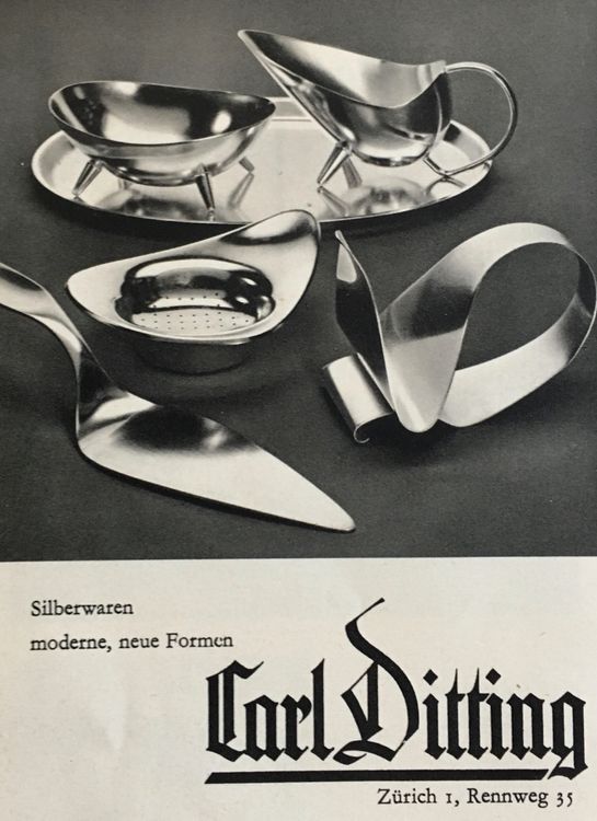 Vintage Reklame, Carl Ditting, Silberwaren, Zürich, 1955 (Gebraucht) in ...