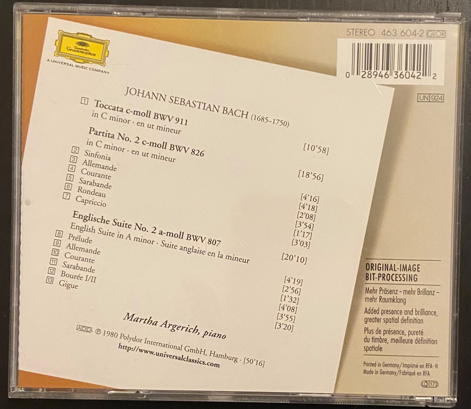 Martha Argerich CD J. S. Bach • Toccata • Partita (Gebraucht) in Luzern ...