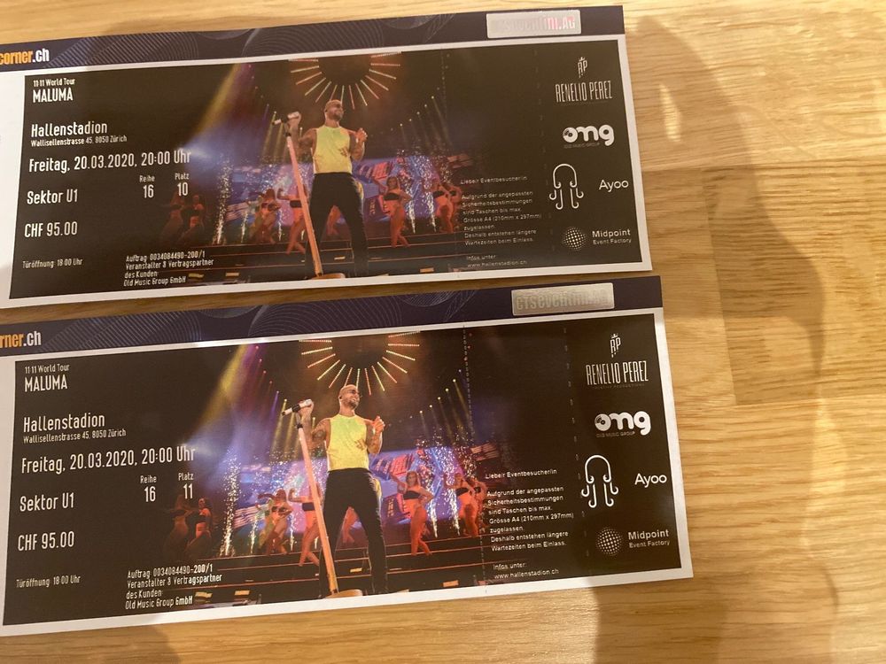 Maluma Konzert 20.3.22 Hallenstadion | Kaufen auf Ricardo