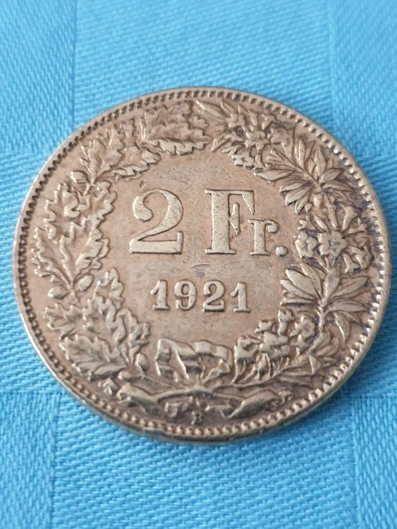 2 Franken 1921 B Schweiz vergoldet (Gebraucht) in Mörschwil für CHF 1 – mit Lieferung auf ...