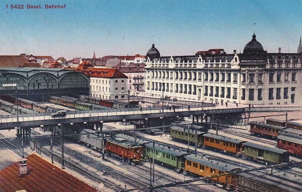 Basel BS - BAHNHOF Züge um 1937 | Kaufen auf Ricardo