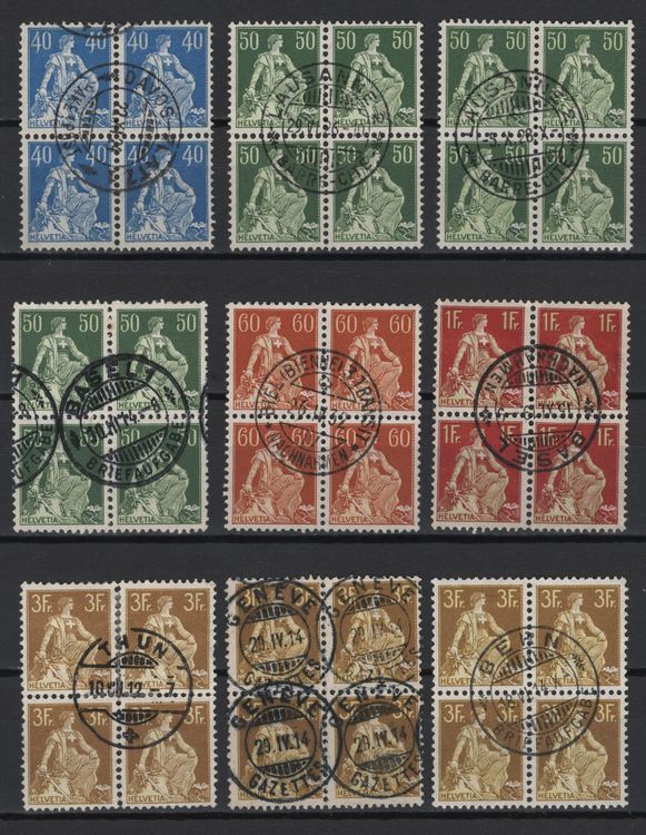 div. 4er Block Helvetia mit Schwert gestempelt | Kaufen auf Ricardo