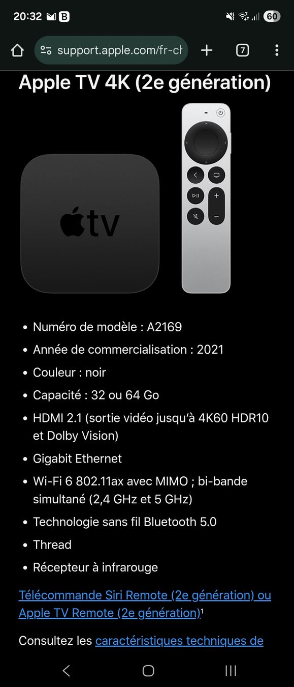 Apple TV 4k ( 2ème génération) (Gebraucht) in Vouvry für CHF 70 – mit ...