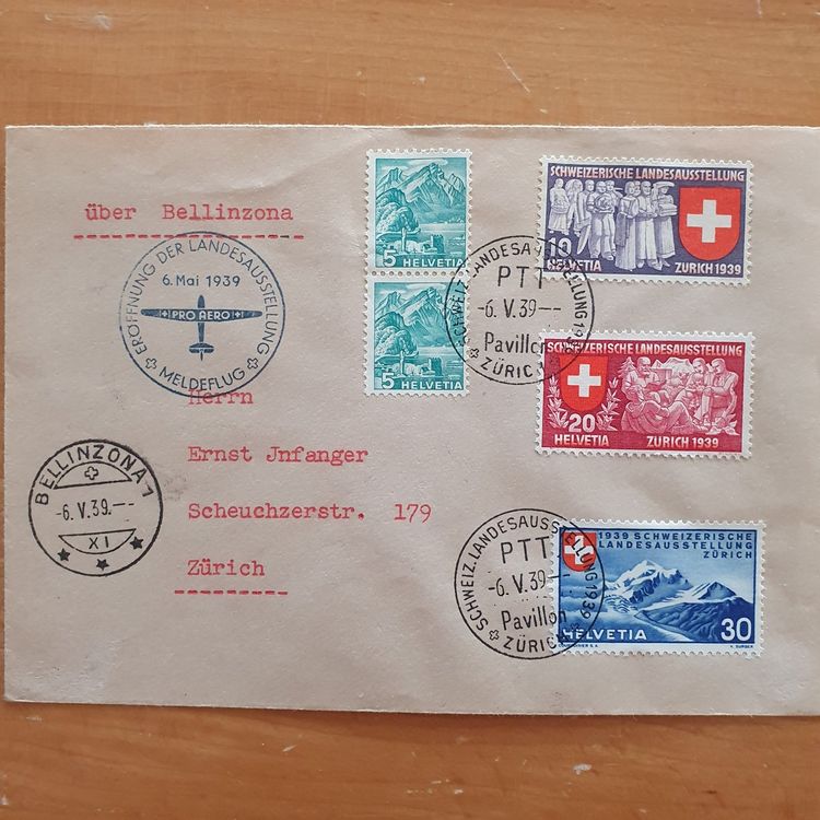 Schweizer Briefmarken Flugpost mit vignete mischfrankatur (Gebraucht) in Hägendorf für CHF 1 ...