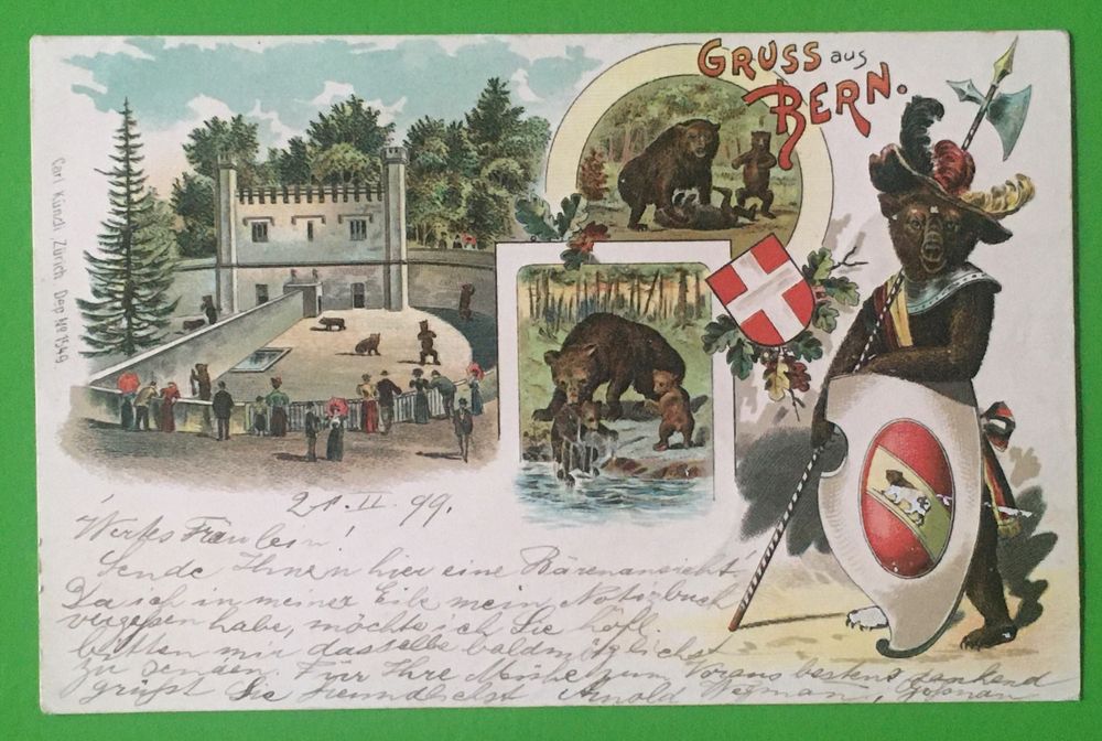 Alte AK/Kitschkarte Gruss aus Bern, gelaufen 1899, Litho | Kaufen auf ... Alte AK/Kitschkarte Gruss aus Bern, gelaufen 1899, Litho | Kaufen auf ...