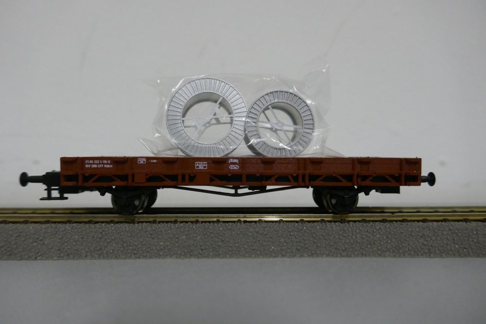 AKU Rungenwagen SBB Kbkm mit Kabeltrommeln H0 mit OVP | Kaufen auf Ricardo