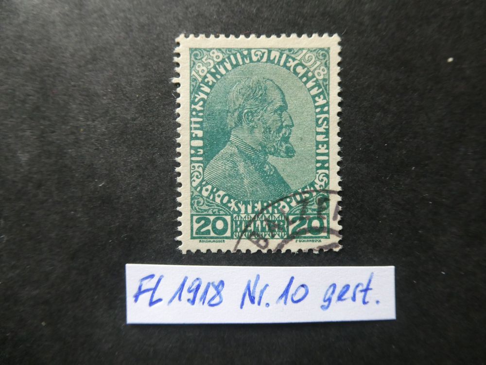 FL 1918 Nr. 10 gestempelt (Gebraucht) in Lausen für CHF 1.5 – mit Lieferung auf Ricardo kaufen