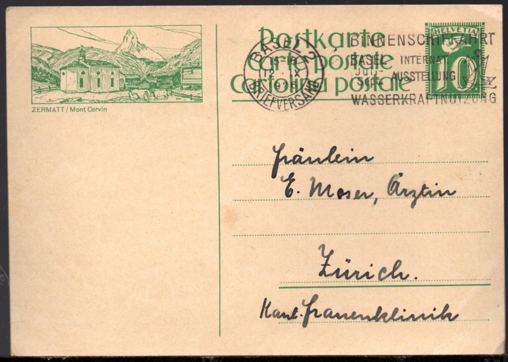ZERMATT / Mont Cervin 1925 Bildpostkarte (Gebraucht) in Aarau für CHF 2 – mit Lieferung auf ...
